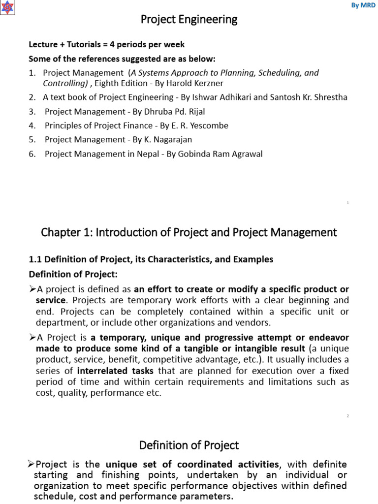 Project Eng. (Ch-1) | PDF | Project Management | Economics