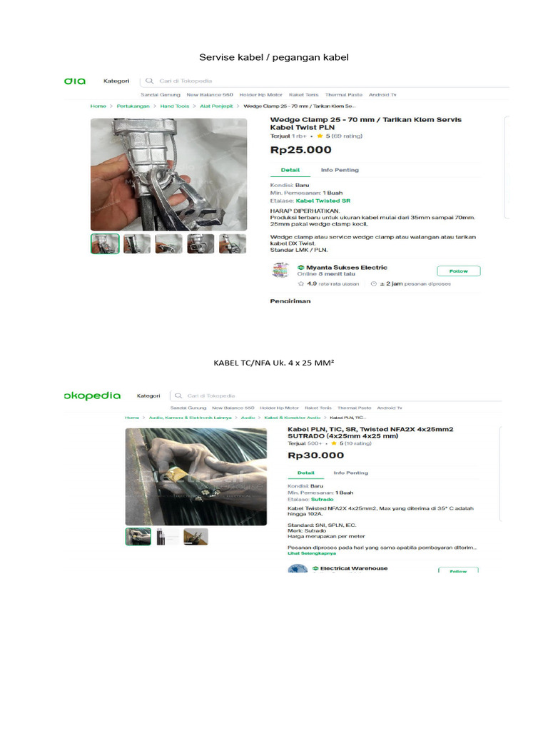 Kabel NFA 4 X 25 MM Dan Service Kabel | PDF