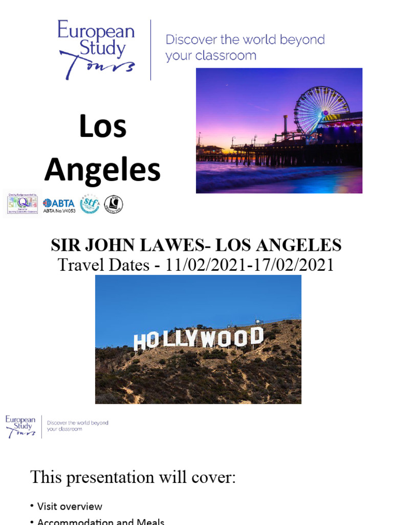 Los Angeles Destination Presentation | PDF | Academy Awards | Los Angeles