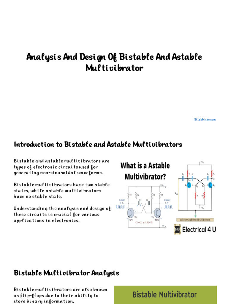 Analysis and Design of Bistable and Astable Multivibrator | PDF ...