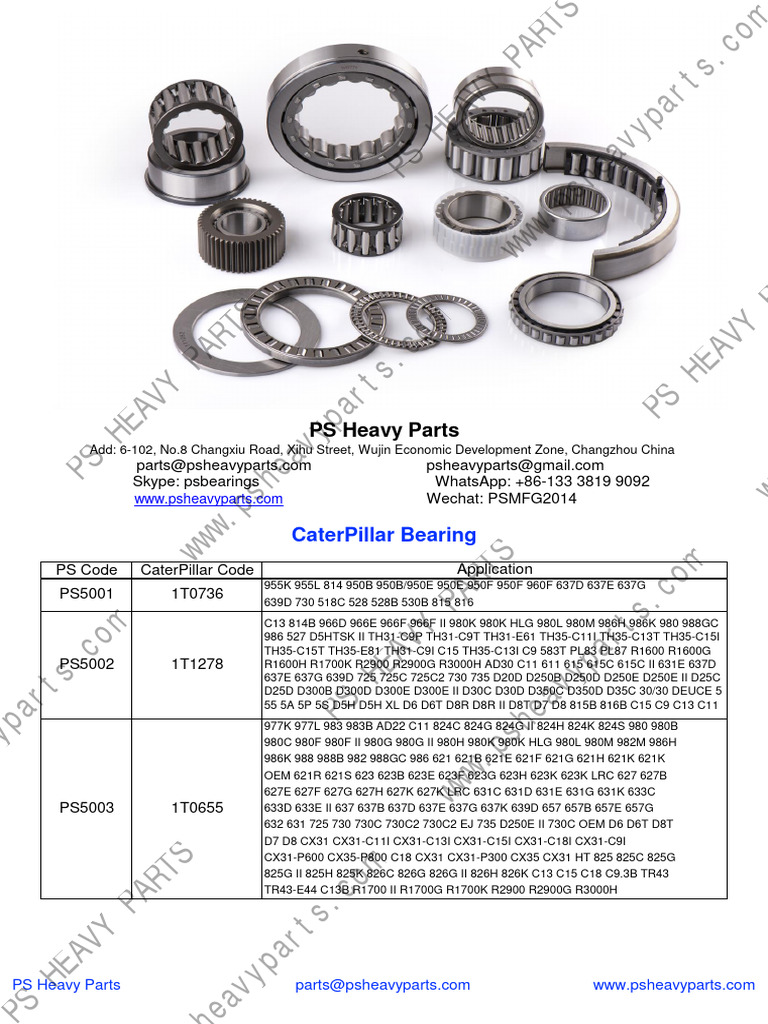 CaterPillar Bearing Catalogue | PDF