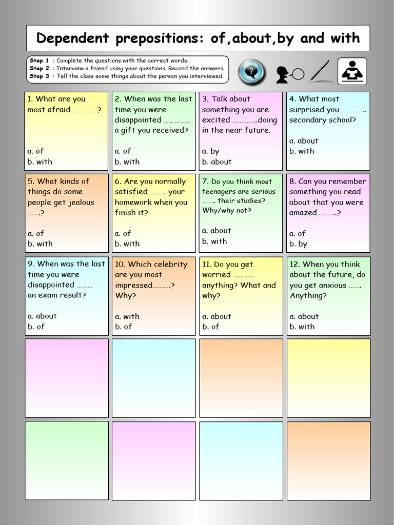 Dependent Preposition Conversation Unfinished | PDF