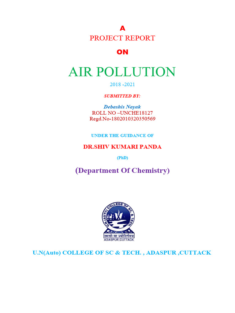 Chemistry Students' Air Pollution Study | PDF | Particulates | Air ...