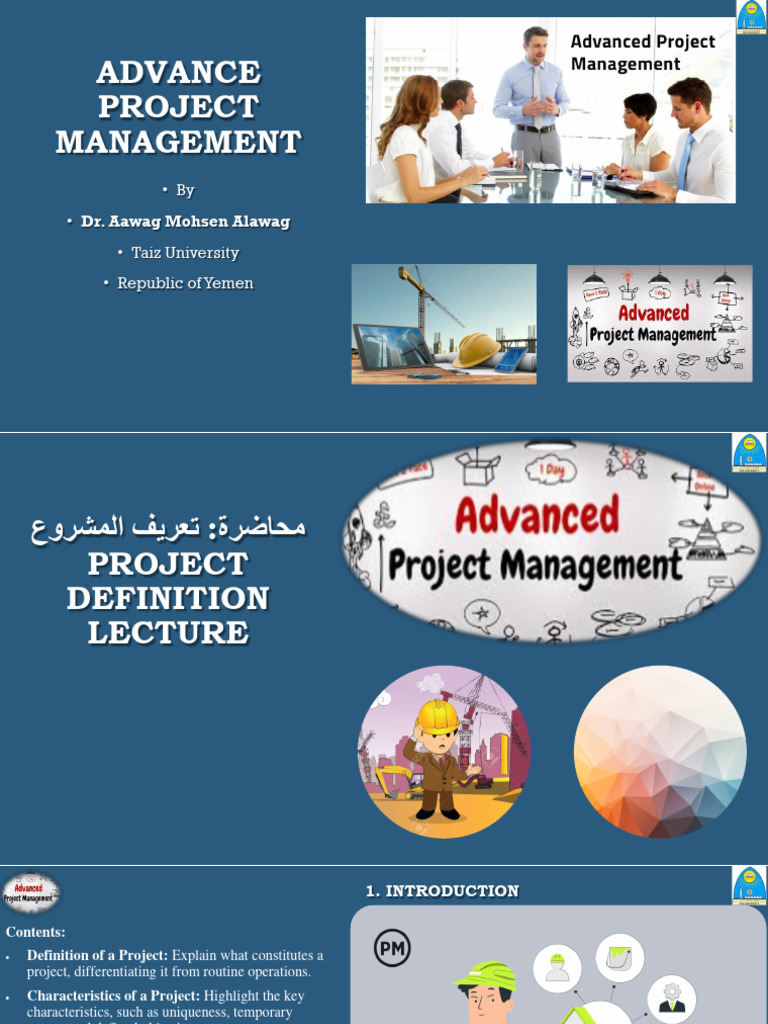 محاضرة تعريف المشروع 3 Project Definition Lectuer | PDF | Business
