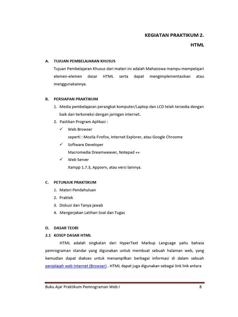 Materi 2 - HTML | PDF