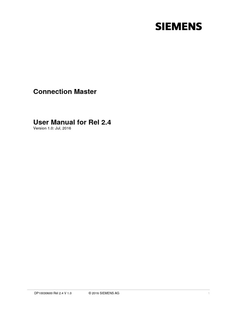 Siemens CM Rel. 2.4 User Manual SDP10053900 | PDF | Computer Network ...