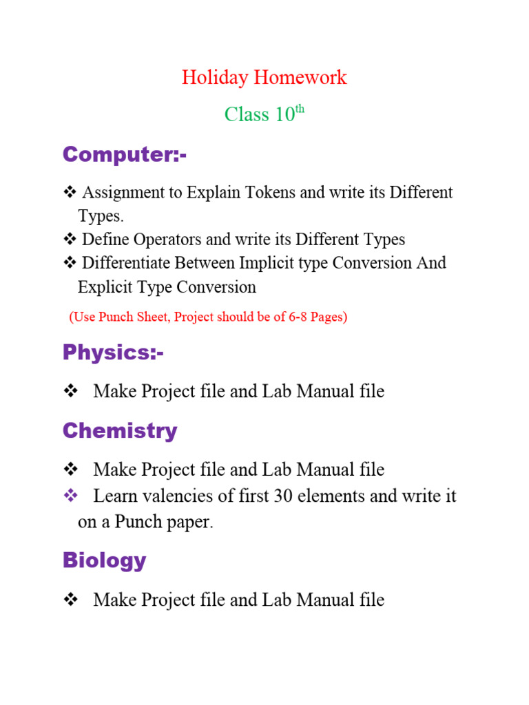 Holiday Homework of Class 10th | PDF | Physical Geography | Earth Sciences