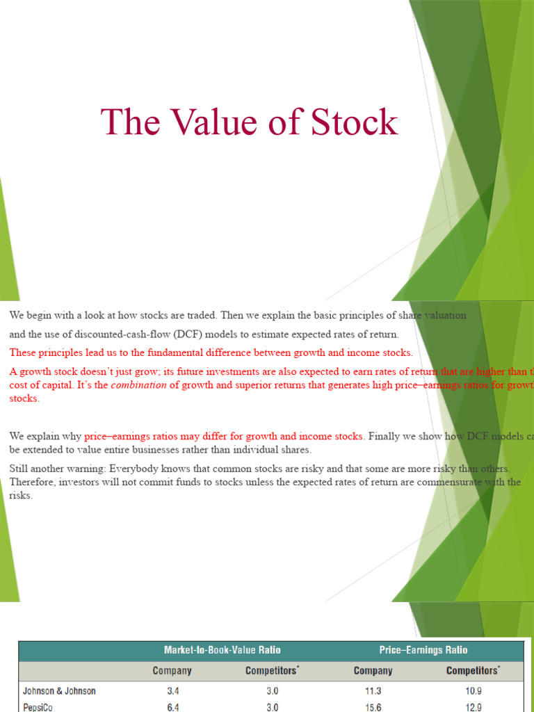 11 The Value of Stock | PDF | Stocks | Investing