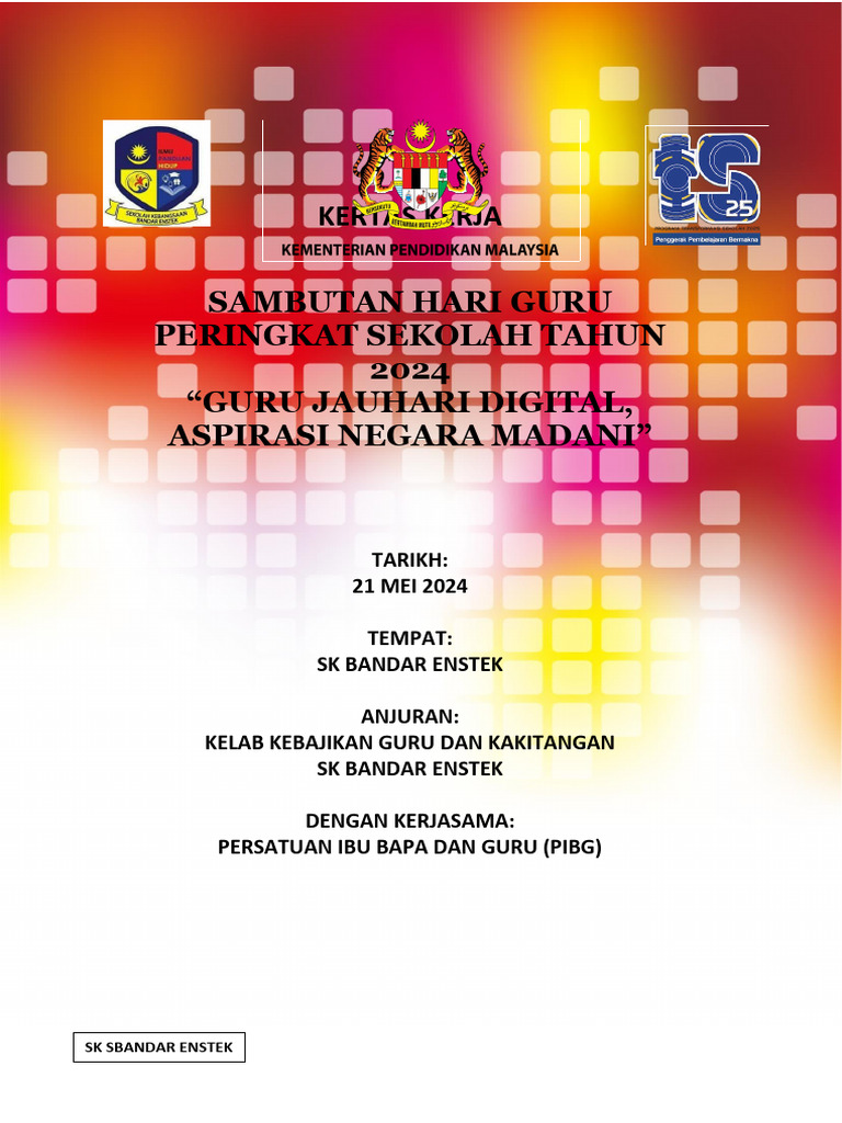 Kertas Kerja Sambutan Hari Guru Skbe 2024 | PDF
