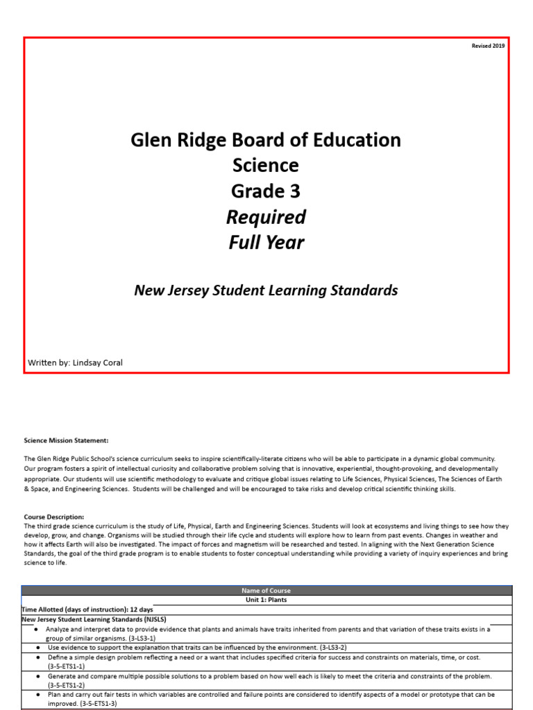 Science Curriculum - Grade 3 | PDF | Science | Flowers