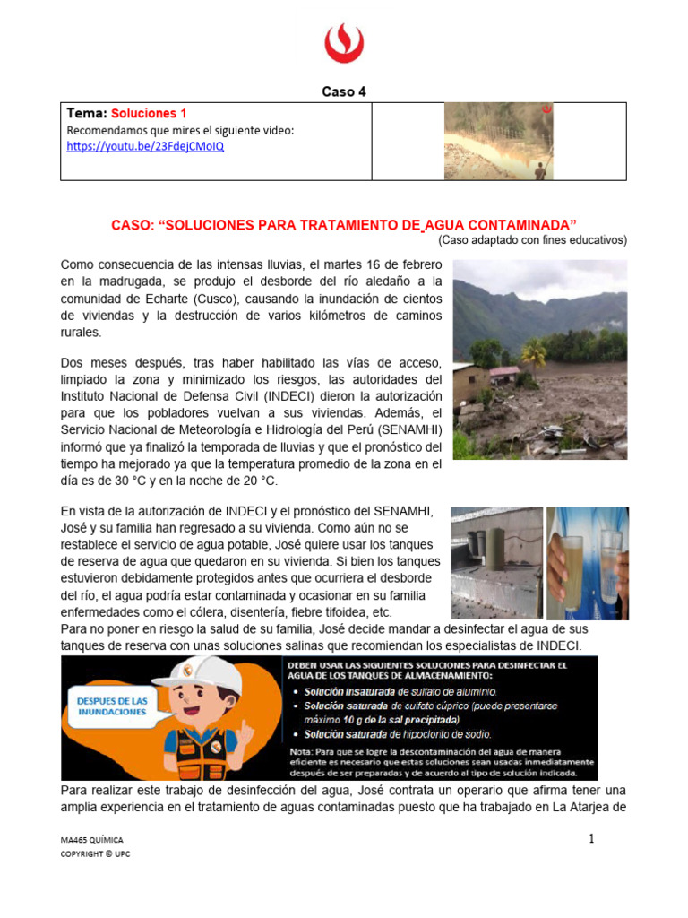 CS05 - Caso 4 - Tratamiento de Agua Contaminada | PDF | Agua | Inundar
