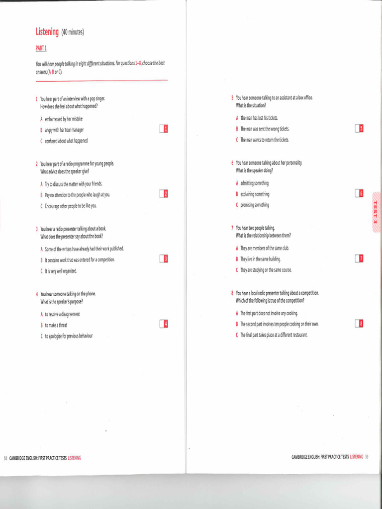 Cambridge English First Practice Tests | PDF