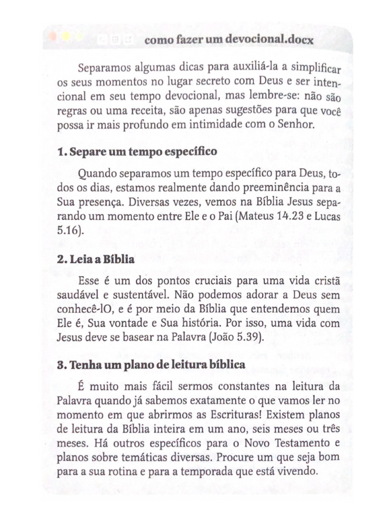 Como Fazer Um Devocional | PDF