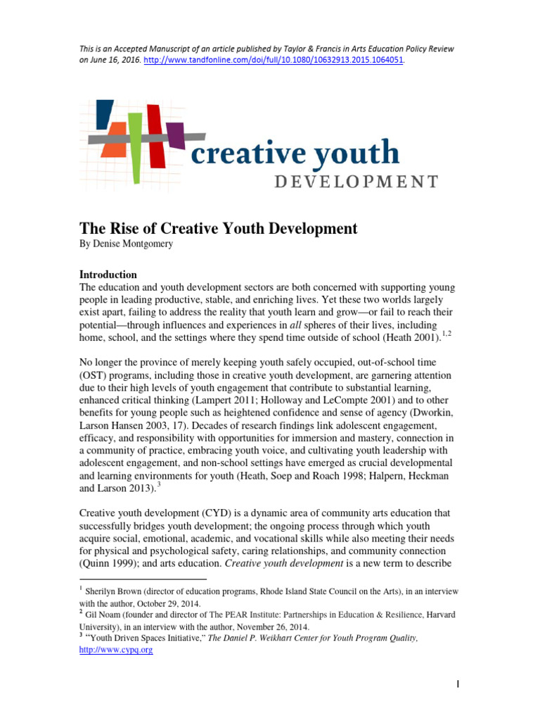 Rise of Creative Youth Development | PDF | Adolescence | Leadership