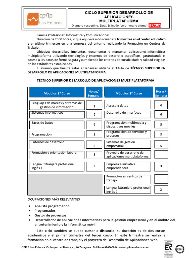 Técnico Superior en Apps Multiplataforma | PDF | Software de la aplicacion | Aplicación movil