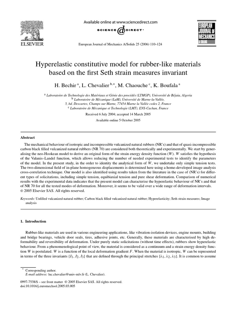 2006-Hyperelastic Constitutive Model For Rubber-Like Materials Based On The First Seth Strain ...