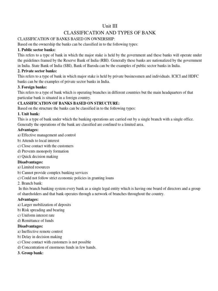 Banking Unit III | Download Free PDF | Banks | Banks & Banking