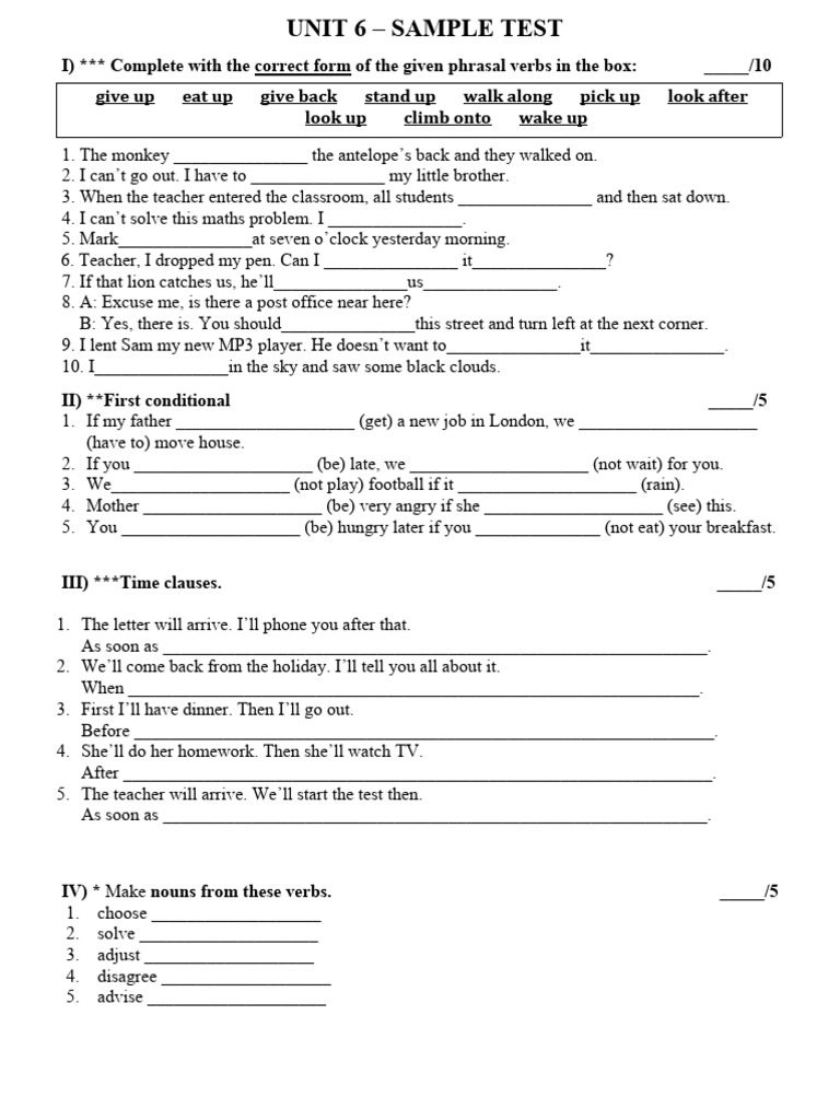 Unit 6 SAMPLE TEST 7.RAZ. | PDF | Linguistics | Grammar