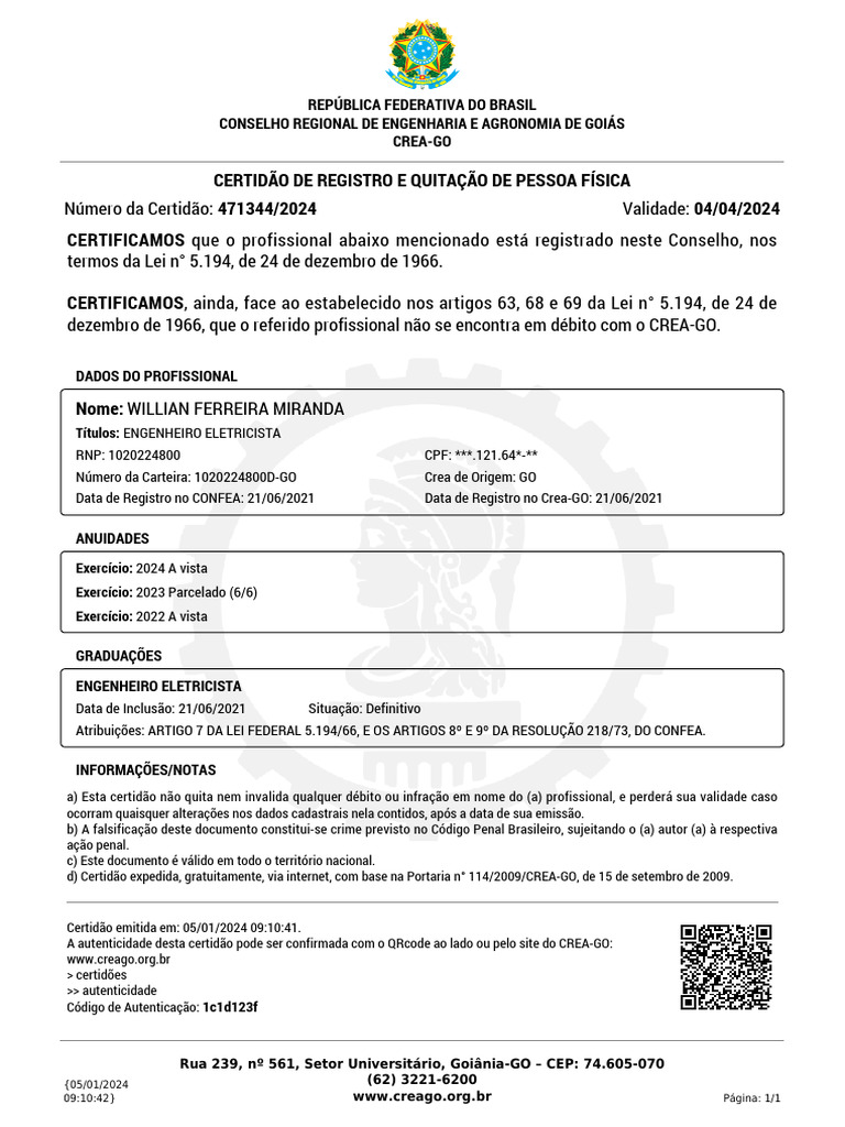 CRQ Crea 2024 | PDF | Direito