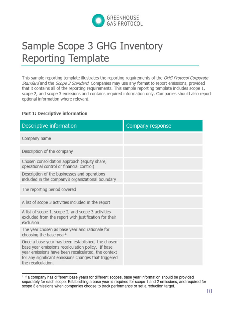 Sample Scope 3 GHG Inventory Template | PDF | Economies | Climate Change