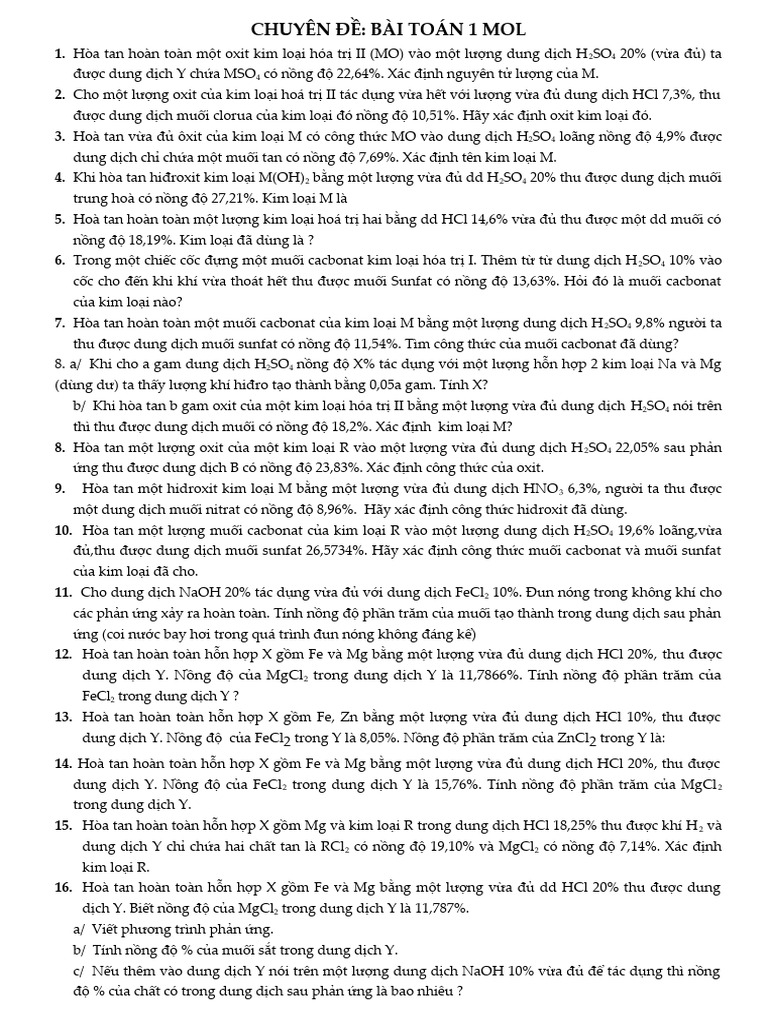 18chuyen De Bai Toan 1 Mol PDF