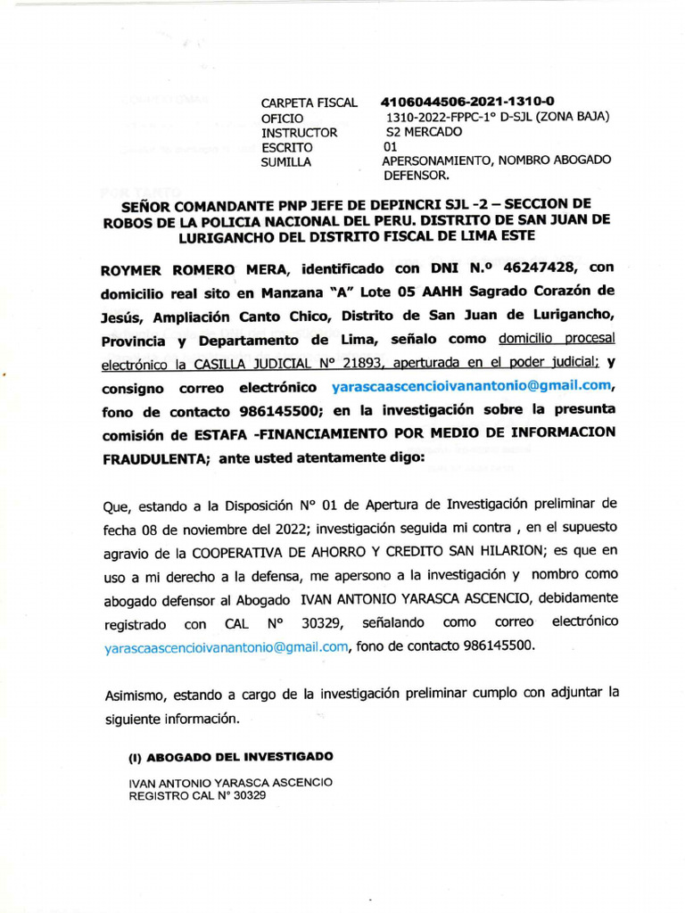 Investigacion Por estafa-PNP | PDF