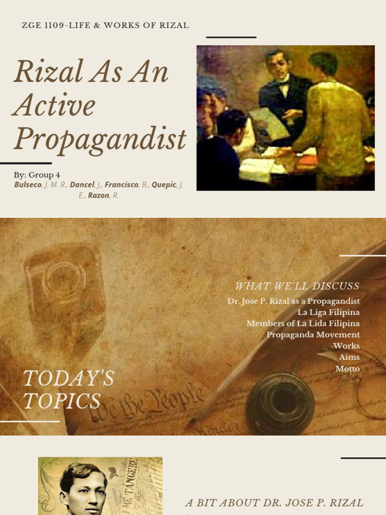 Rizal As An Active Propagandist | PDF | Philippines | Spanish East Indies