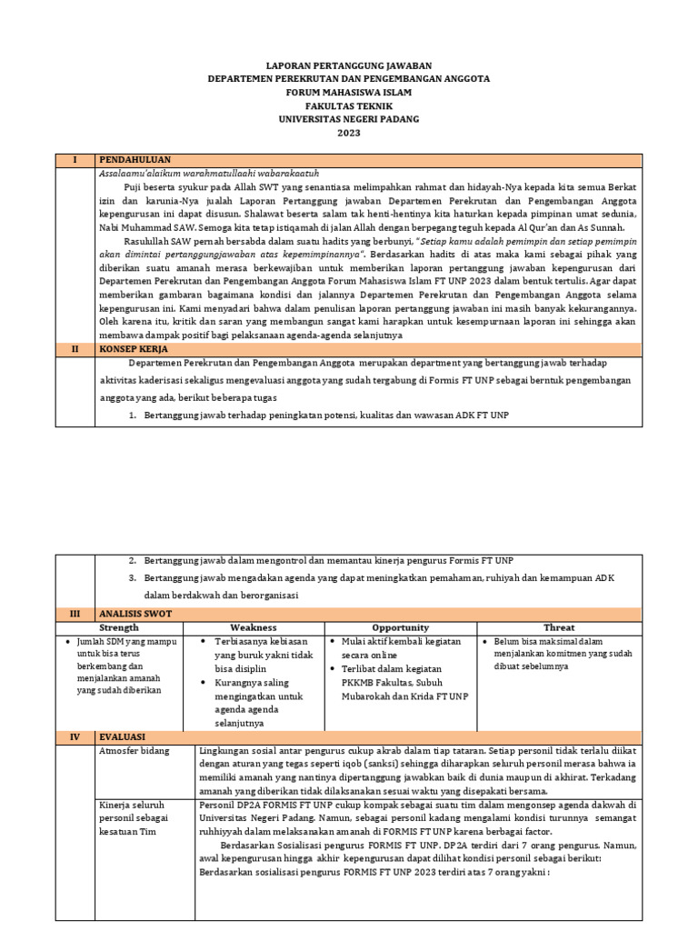 LPJ Akhir Dp2a Formis FT Unp 2023 | PDF