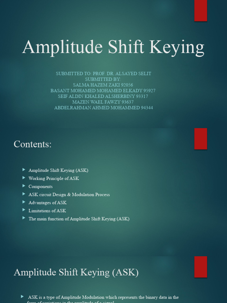 Amplitude Shift Keying | PDF