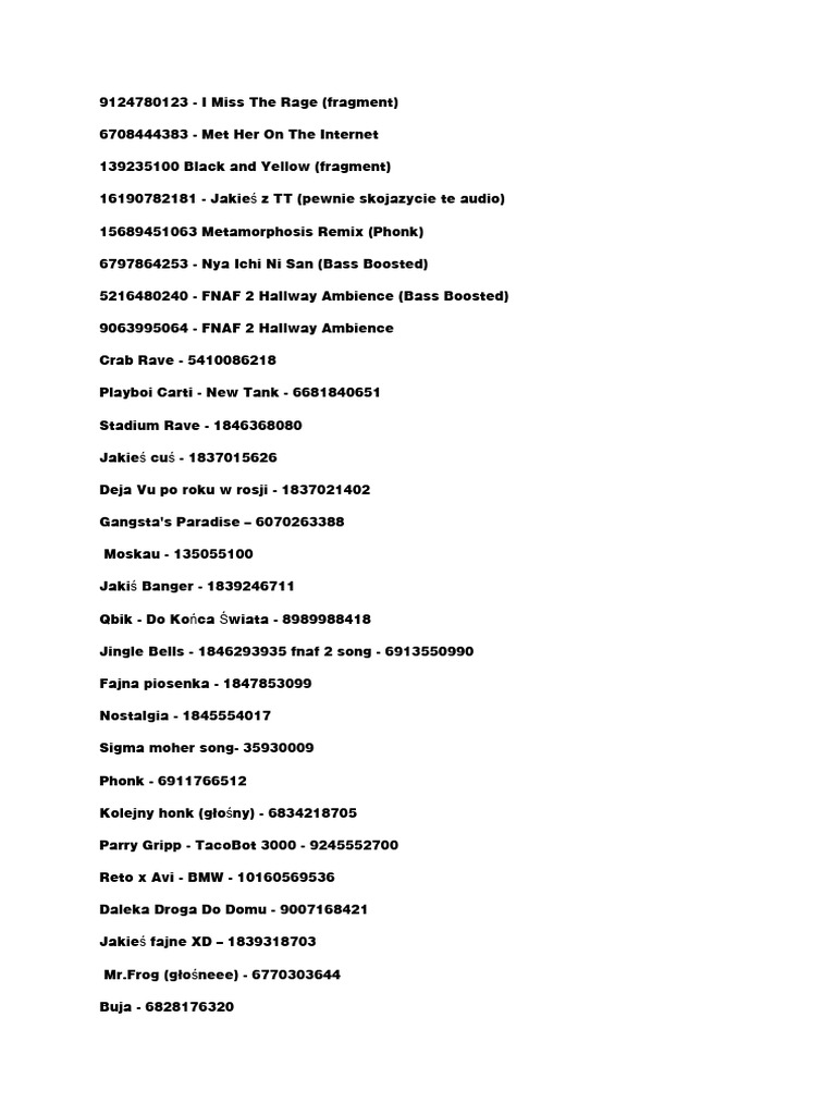 MIX OF WORKING ROBLOX ID's | PDF