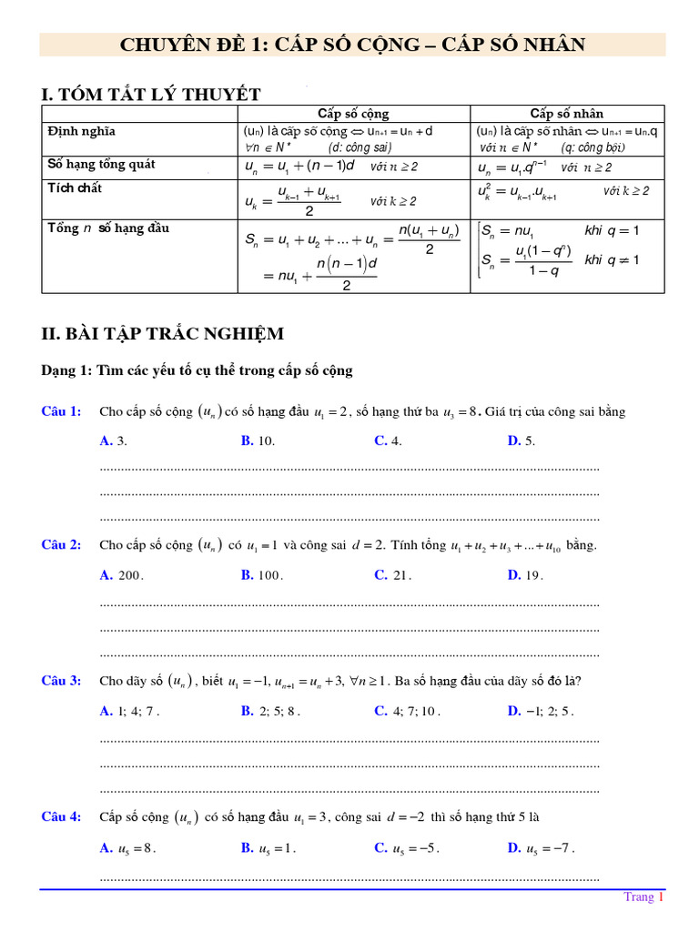 HS - Ôn Tập Tốt Nghiệp -Chuyen de 1 CSC - CSN | PDF