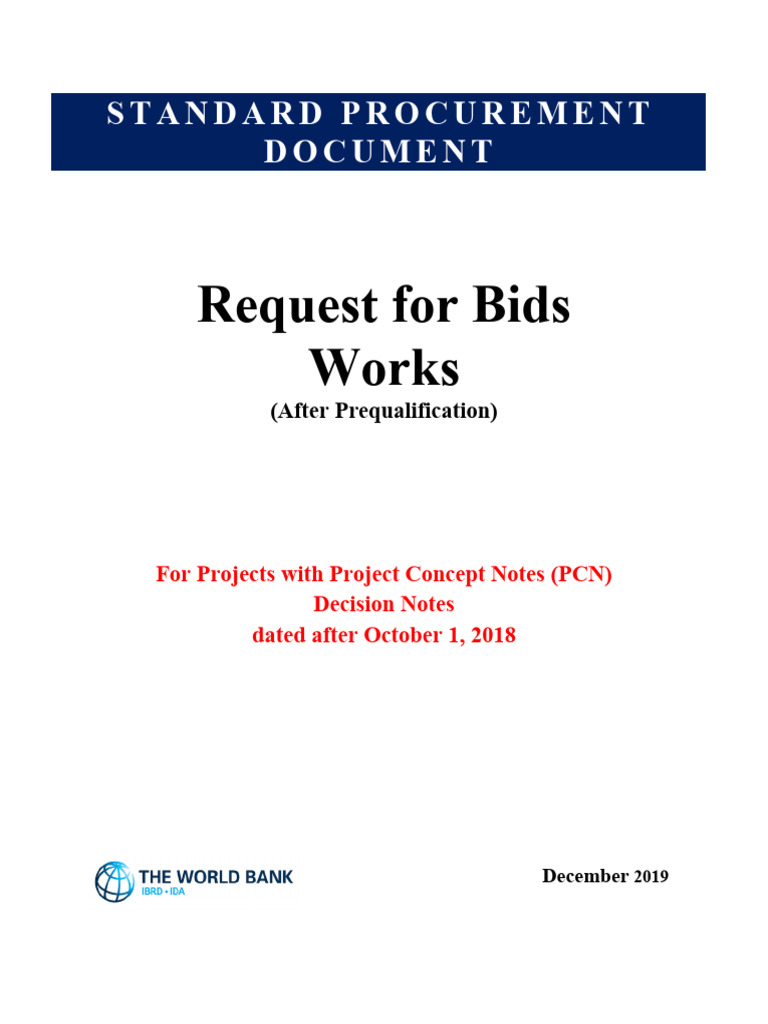 SPDRequestfor Bids WORKSafterprequalification | PDF | International Development Association | Loans