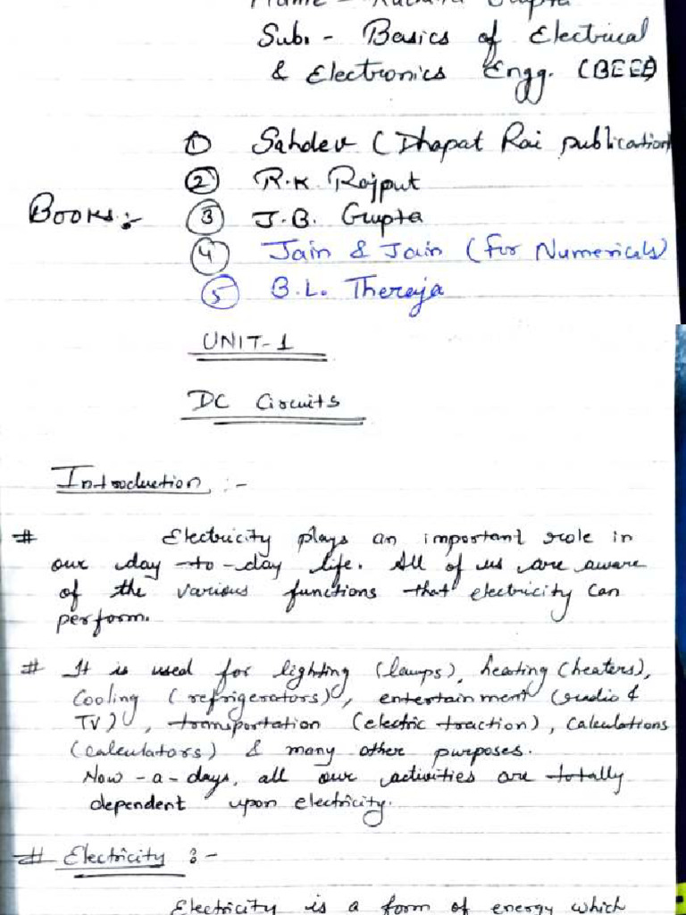 BEEE Notes Unit-1 Part 1 | PDF | Physical Phenomena | Metrology BEEE Notes Unit-1 Part 1 | PDF | Physical Phenomena | Metrology