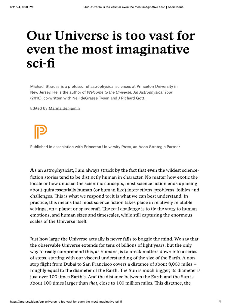 Our Universe Is Too Vast For Even The Most Imaginative Sci-Fi | PDF
