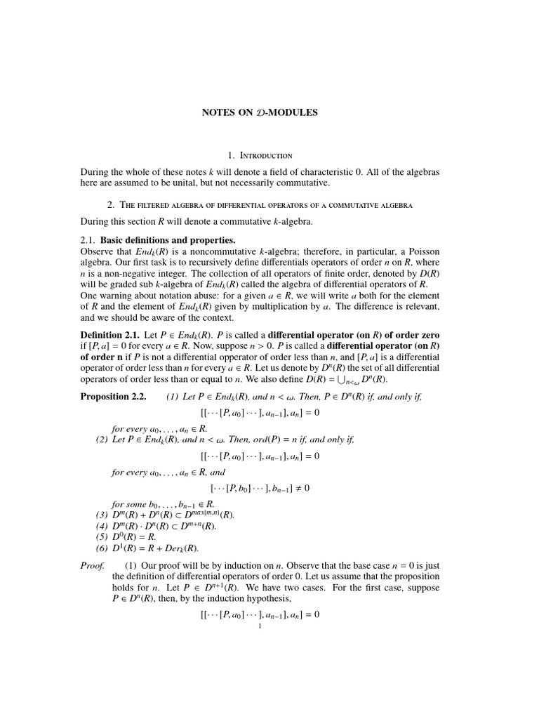 D Modules | PDF | Mathematical Objects | Ring Theory