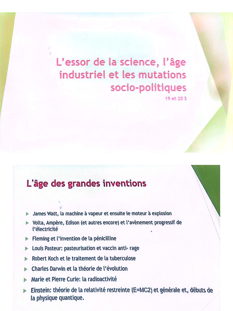 Essor de La Science - Age Industrielle Et Mutations Socio Politiques | PDF