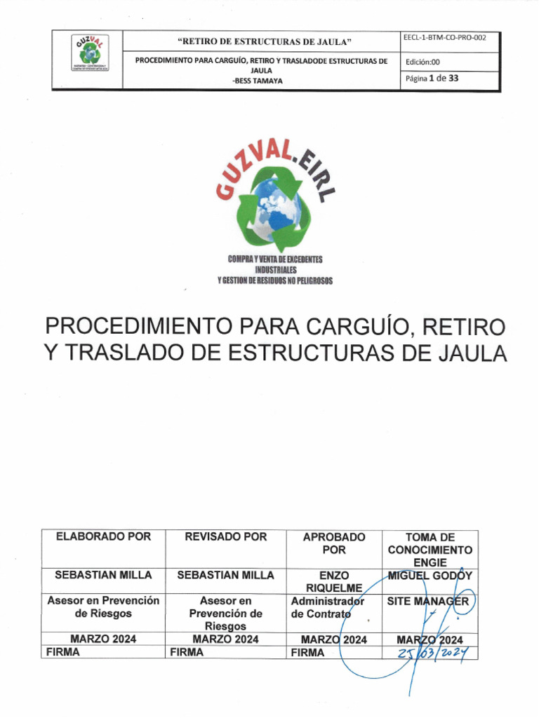 Eecl-1-Btm-Co-Pro-002 - 0 Procedimiento Retiro de Estructuras de Jaula ...