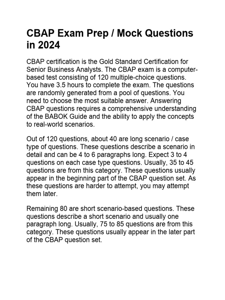 CBAP Exam Prep | PDF | Business Analysis | Project Management