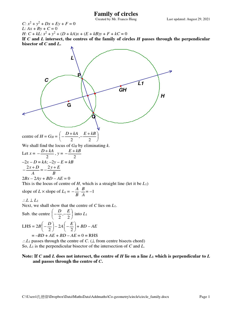Circle Family | PDF | Trigonometric Functions | Elementary Geometry