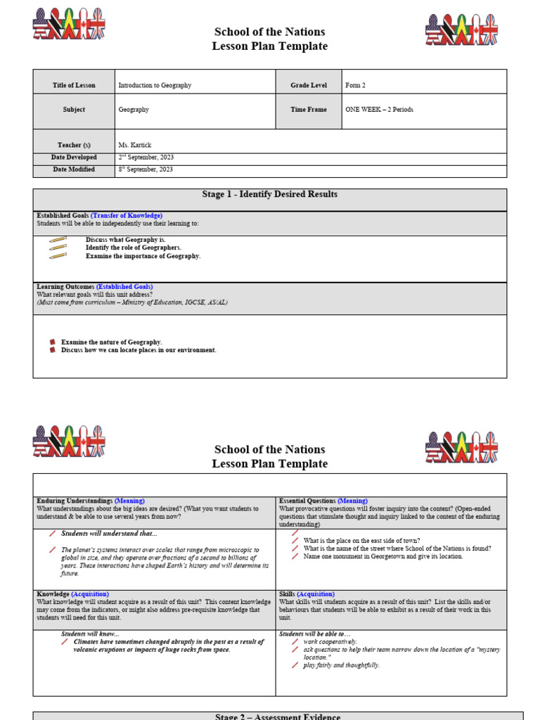 Kartick Wk1 Geo (f2) t1 Journal | PDF | Educational Assessment | Lesson Plan