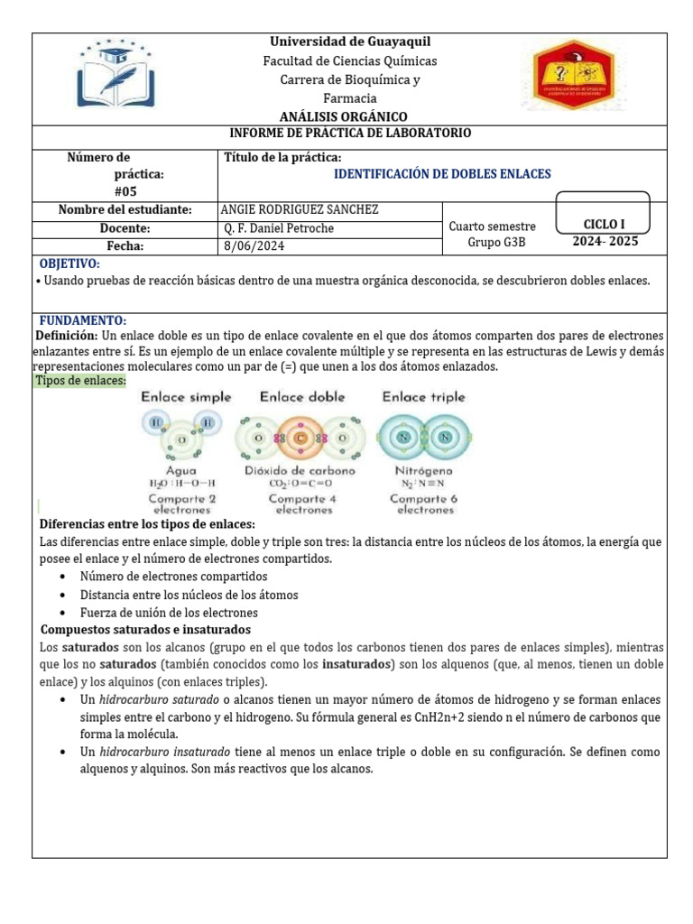 Practica 5 A.o.. | PDF | Enlace químico | Alcano