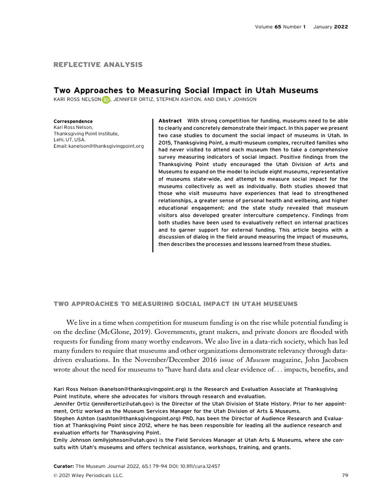 ARTICLE 10 - Two Approaches To Measuring Social Impact | PDF | Survey ...