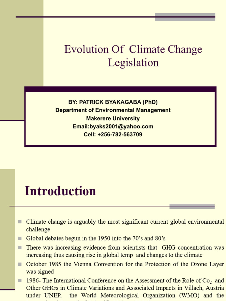 Climate Change Legislation Evolution | PDF | United Nations Framework ...