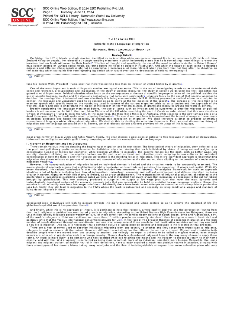 Editorial Note Language of Migration | Download Free PDF | Human ...
