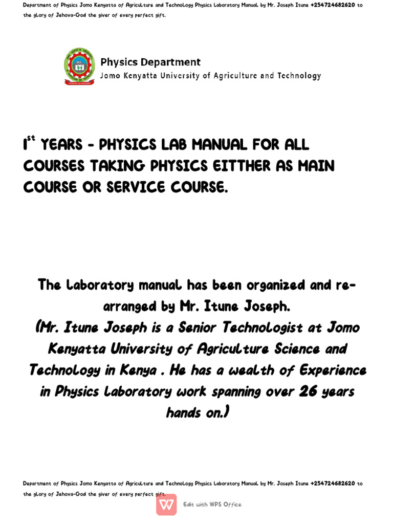 First Years Physics Lab Manual - 2023-2024 | PDF | Pendulum | Young's ...