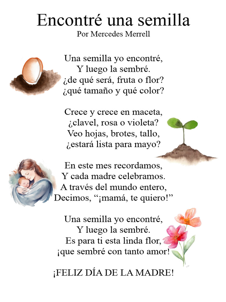 IMP-Encontré una semilla Poema día de la madre | PDF