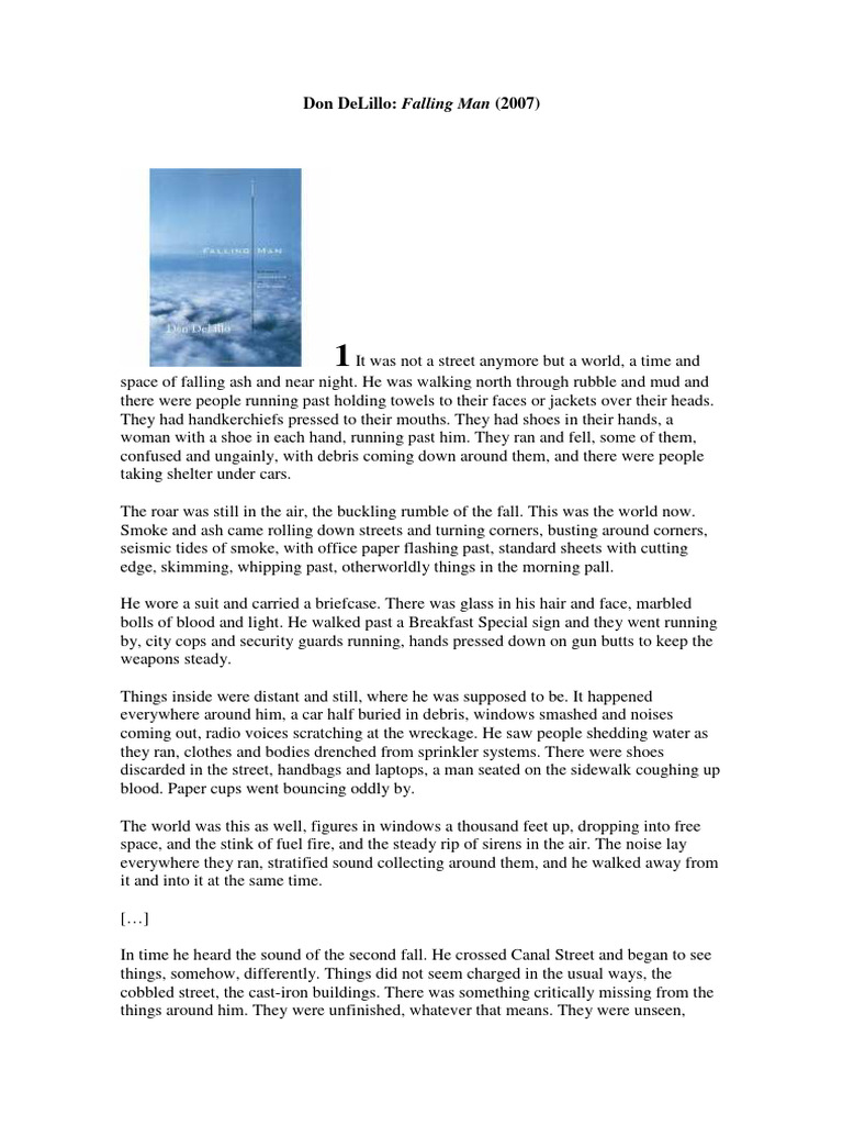 Don DeLillos Falling Man Excerpt | PDF | Mystery, Thriller & Crime Fiction