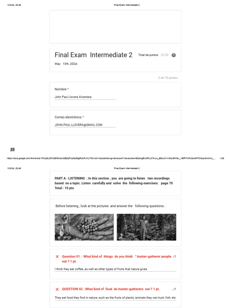 Final Exam Intermediate 2 | PDF