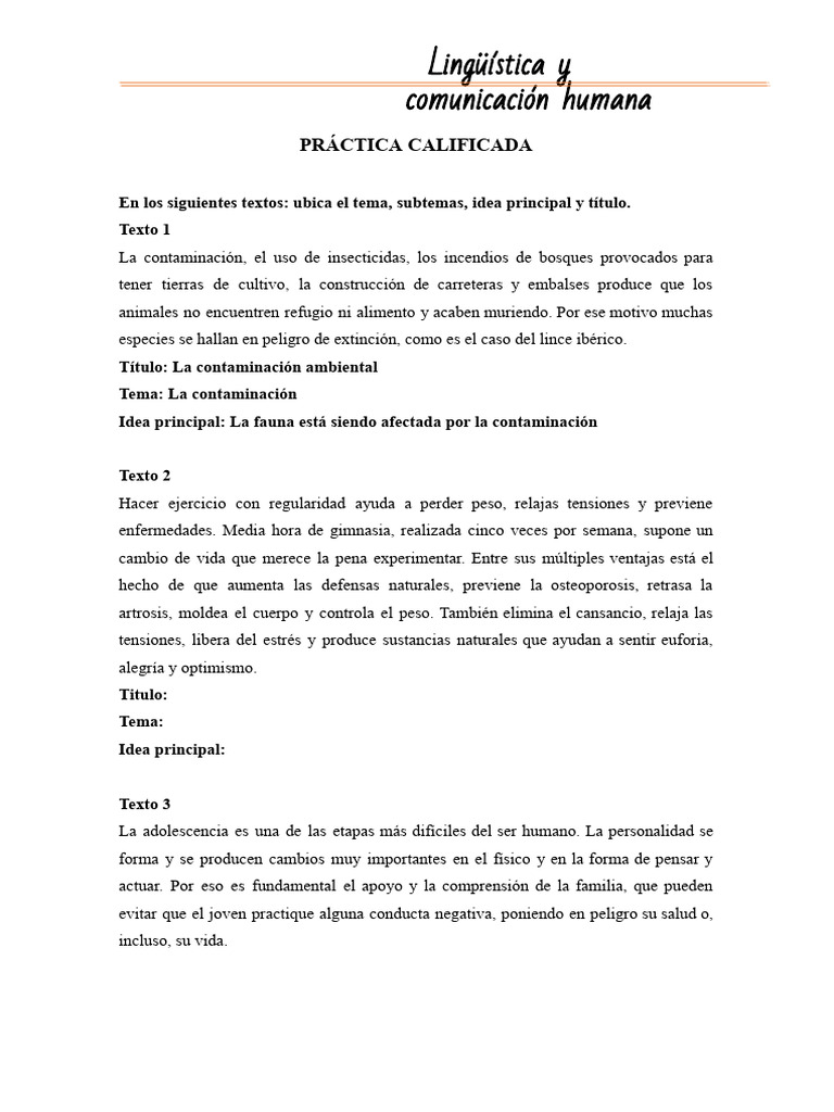 Pr-Ctica Calificada - Estructura Del Texto | PDF | Violencia | Contaminación