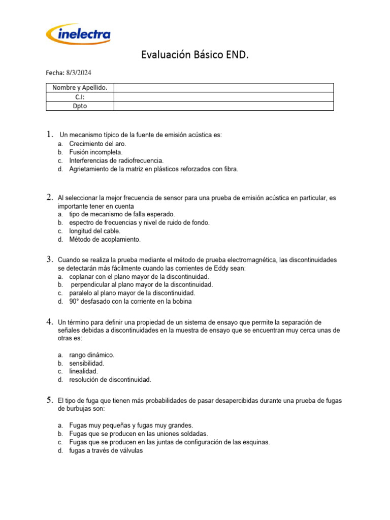 Examen Basic | PDF | Aleación | Olas